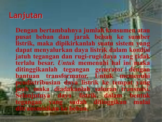 JARINGAN TRANSMISI LISTRIK | PPTX