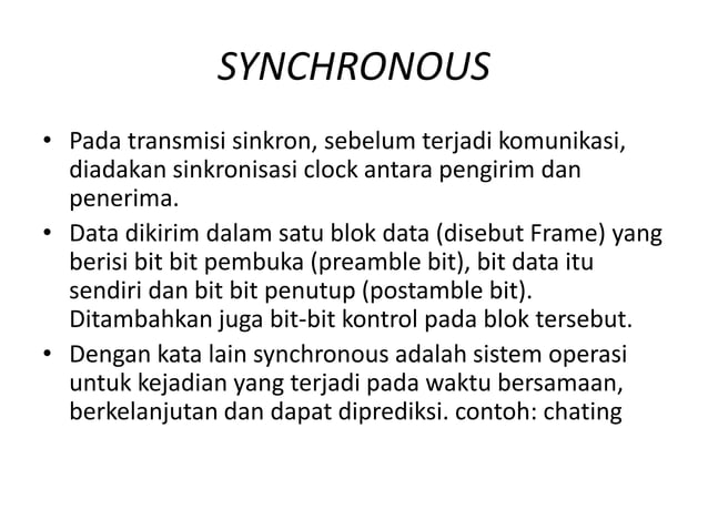 Transmisi asynchronous dan synchronous | PPT
