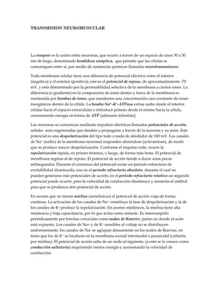 Transmision neuromuscular | DOCX