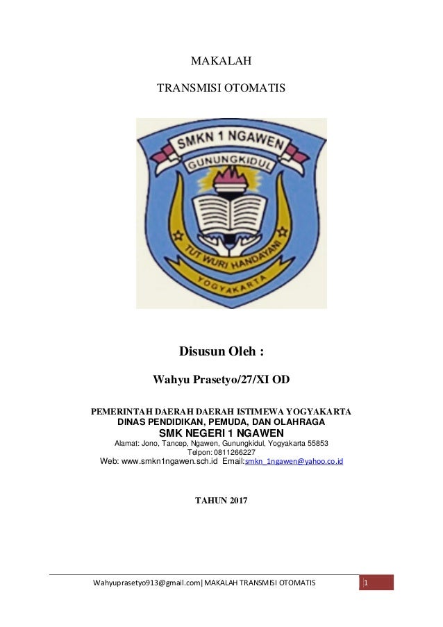 Contoh Makalah Transmisi - Soal Matpel
