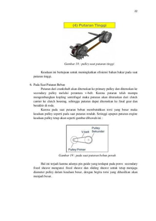 Transmisi Otomatis Sepeda Motor ( CVT ) | PDF