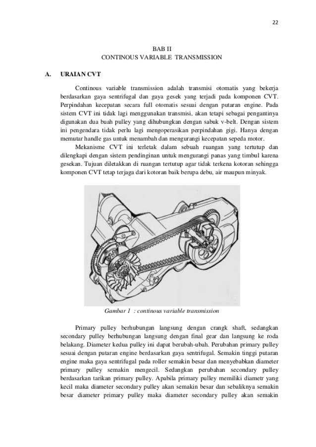 Transmisi Otomatis Sepeda Motor ( CVT ) | PDF