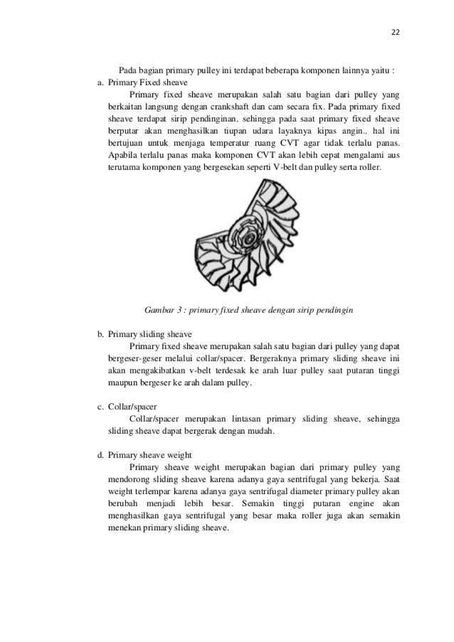Transmisi Otomatis Sepeda Motor ( CVT ) | PDF