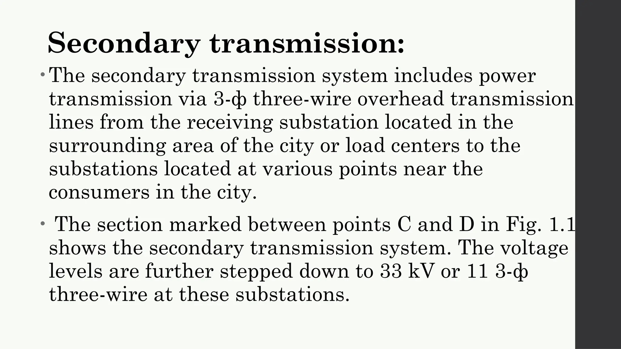 Transmission and distribution Typical outline of an ac transmission and ...