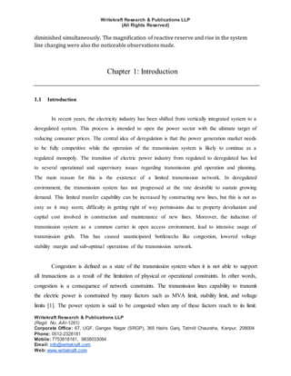 Transmission congestion management in deregulated power system operations | PDF