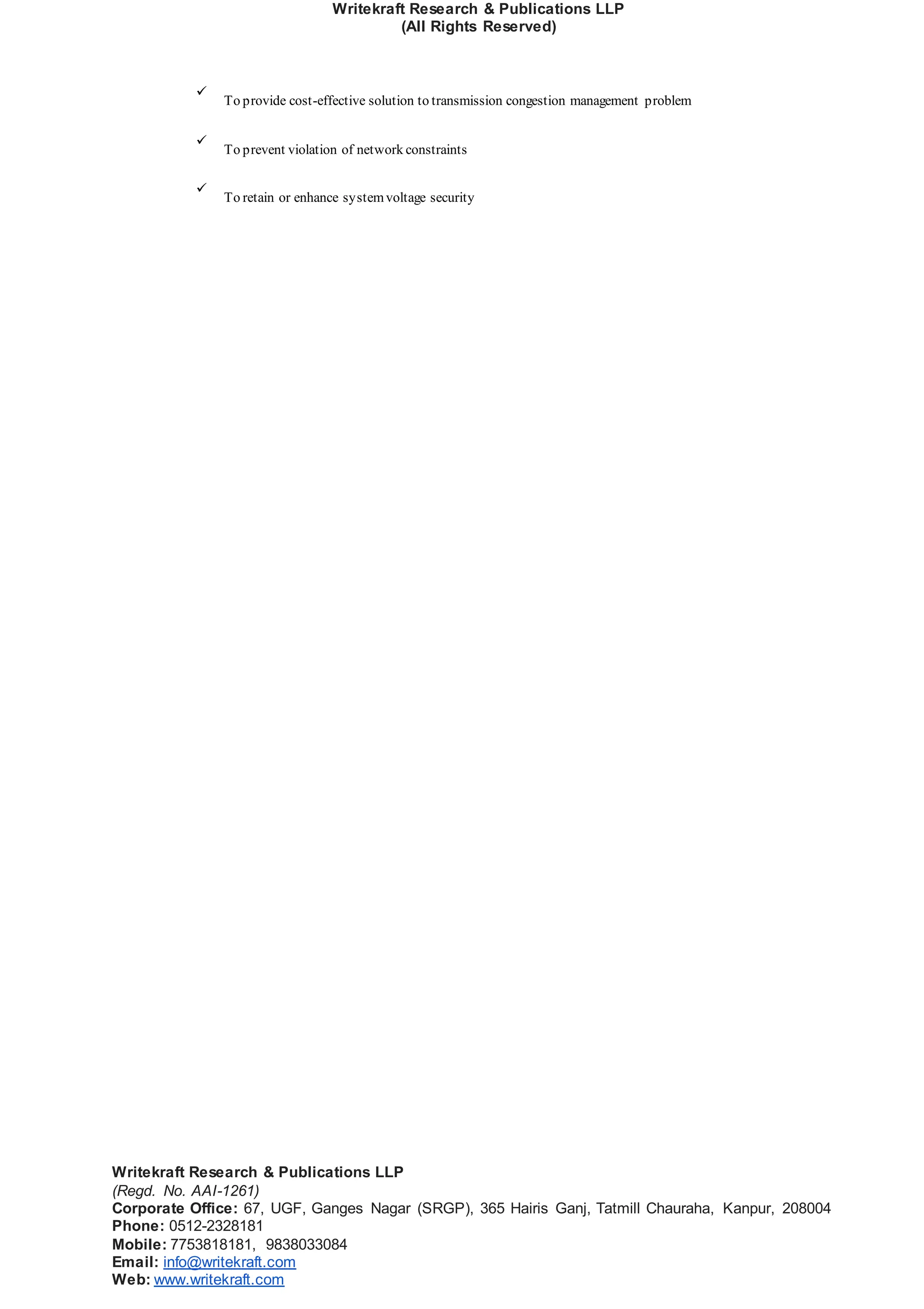 Transmission Congestion Management In Deregulated Power System Operations [] Pdf