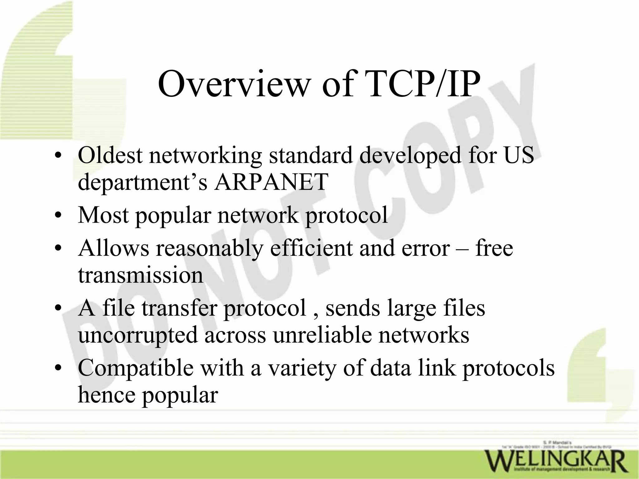 TCP/IP – Transmission Control Protocol/ Internet Protocol | PPT