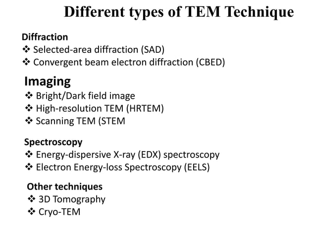 Transmission electron microscope, high resolution tem and selected area ...