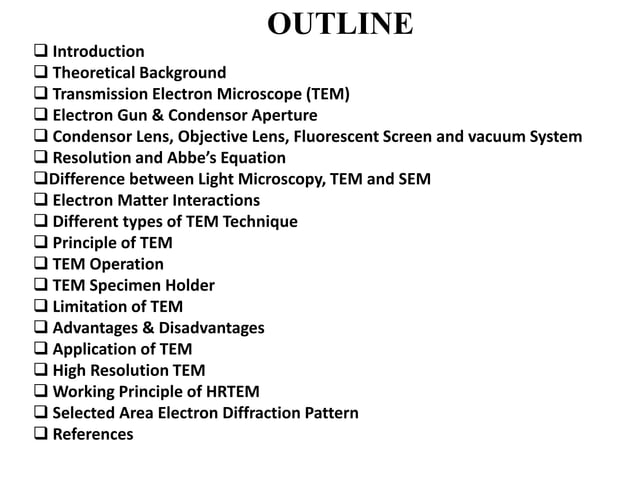 Transmission electron microscope, high resolution tem and selected area ...