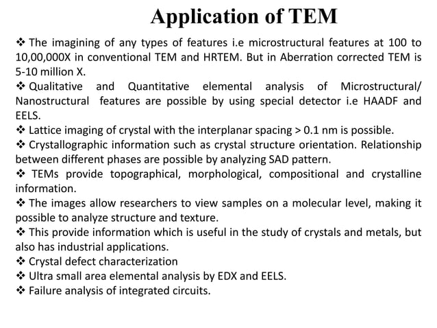Transmission electron microscope, high resolution tem and selected area ...