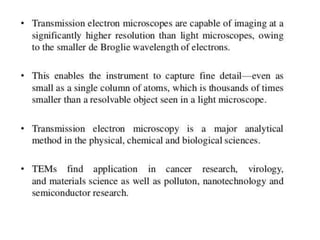 Transmission electron microscopy | PPTX