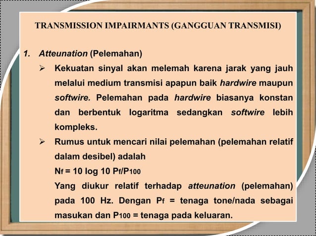 Transmission impairmants dan media transmisi | PPTX