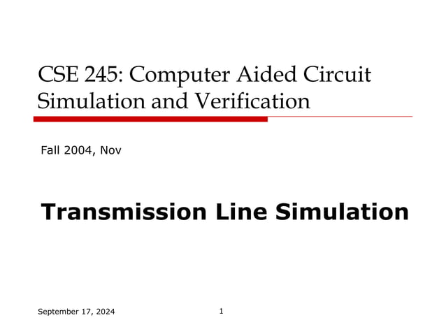 Transmission Line Modelling And Analysis Ppt Physics Science