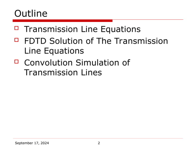Transmission Line Modelling And Analysis Ppt Physics Science