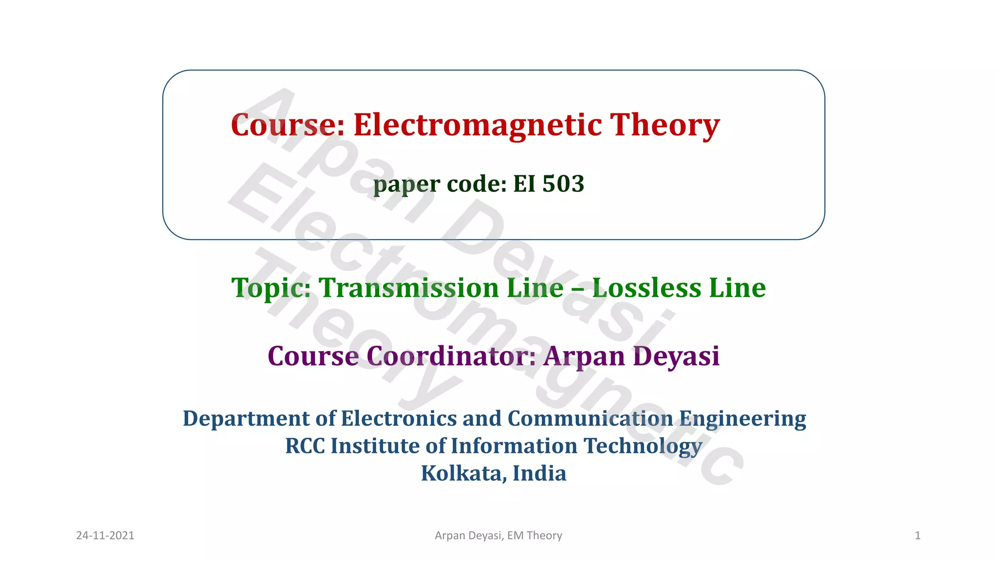 Distortionless Transmission Line | PDF