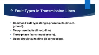TRANSMISSION LINE Fault detection report | PPTX