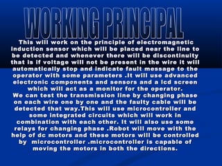 Transmission line fault detector robot | PPT