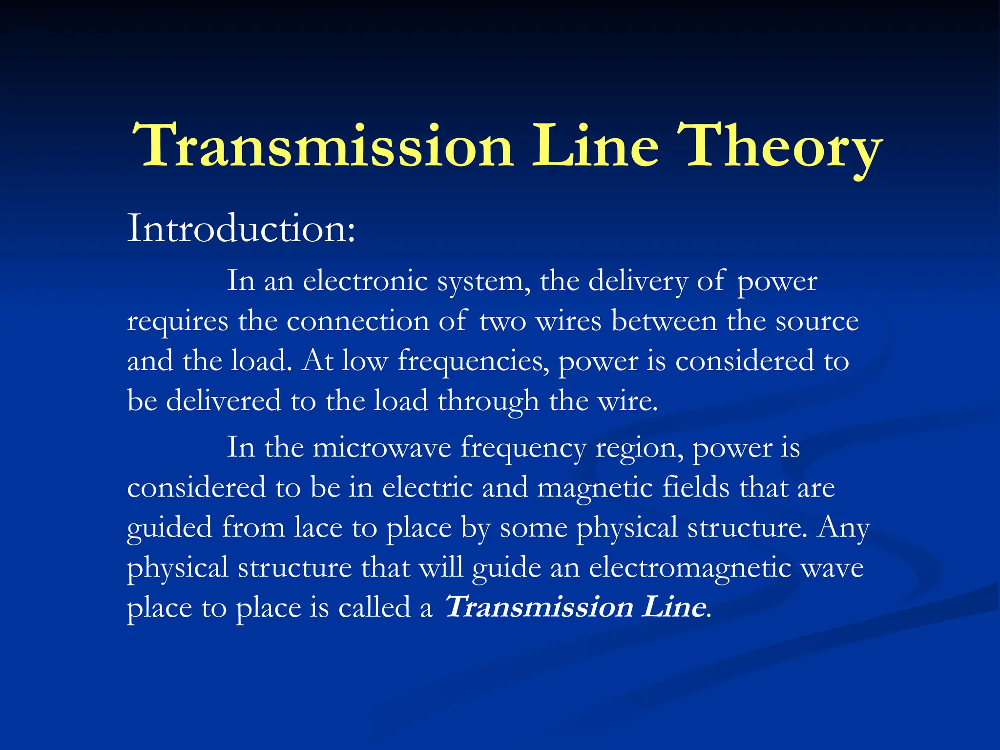 Transmission lines theory and general solution for voltage | PPTX