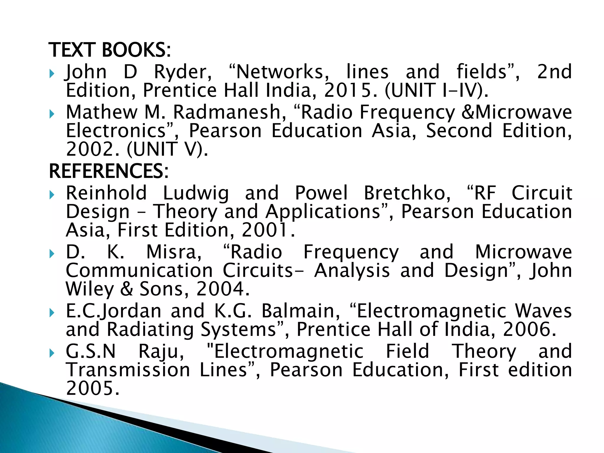 Transmission lines and RF systems | PPTX