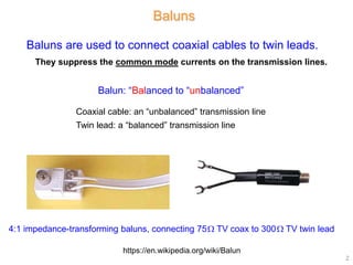 Transmission Lines Part 3 (Baluns).pptx | Technology & Computing