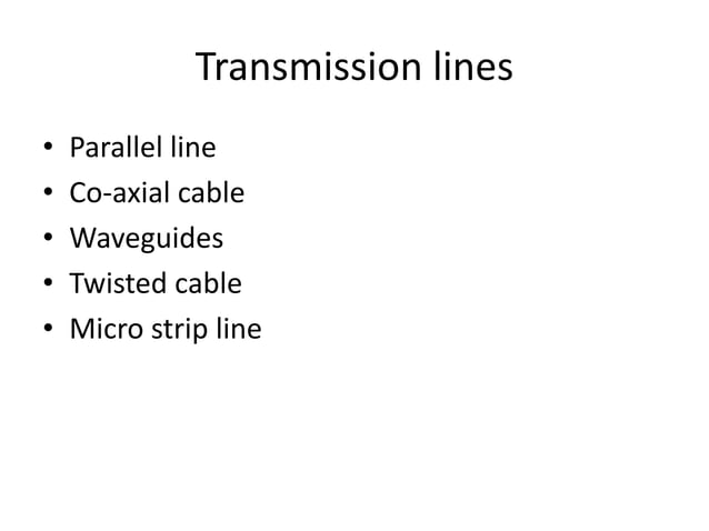 Transmission lines & waveguides ppt | PPTX