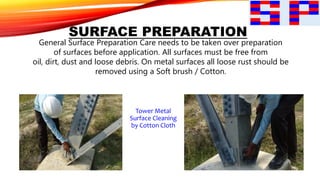 Transmission Line Tower - Leg Protection - Anti Rust Black Bitumen ...