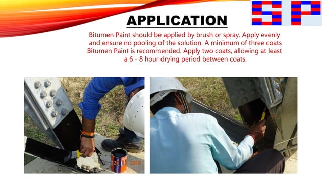 Transmission Line Tower - Leg Protection - Anti Rust Black Bitumen ...