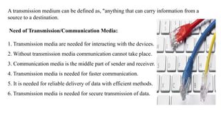 Transmission Media and Switching.pdf | Computer Networking | Computing