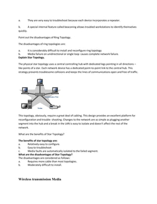 Transmission Media and Topologies .pdf | Computer Networking | Computing