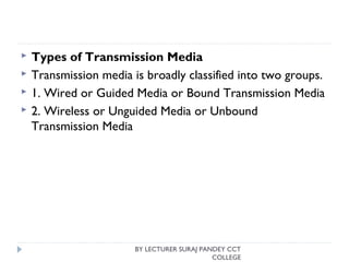 Transmission mediums in computer networks | PPT