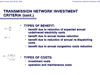 Transmission network investment criteria 10th athens forum | PPT