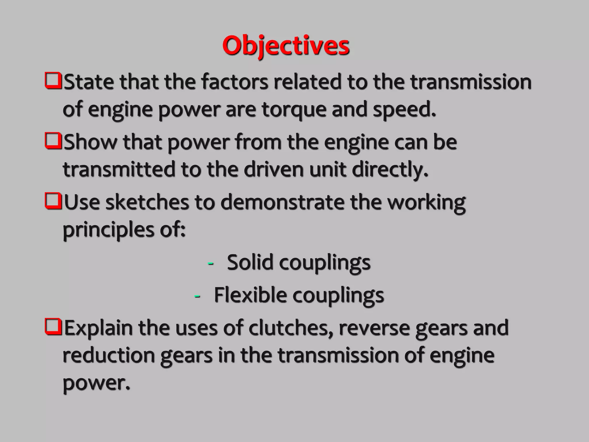 Transmission of engine power | PPTX