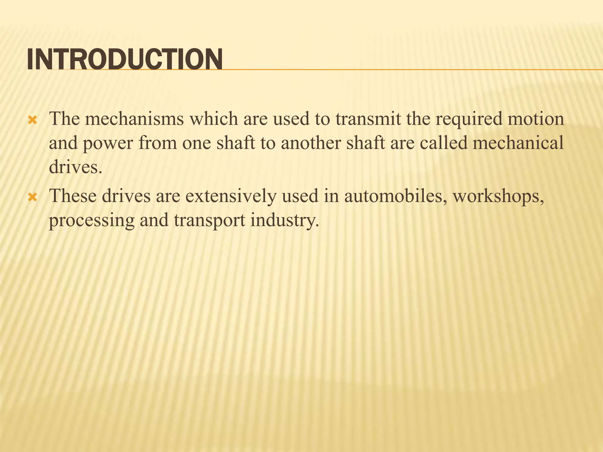 Transmission of Power Transmission of Power. Flat belt Drives: Types of ...