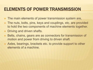 Transmission of Power Transmission of Power. Flat belt Drives: Types of ...