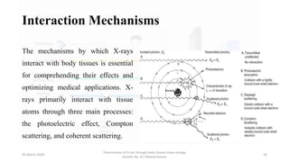 Transmission of X-ray through body tissues linear energy transfer..pptx