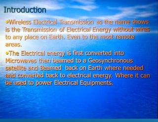 wireless transmission of electricity ppt | PPTX