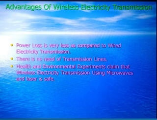wireless transmission of electricity ppt | PPTX