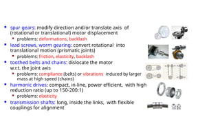 Transmissions Drives in Robotics and mechatronics course | PPTX