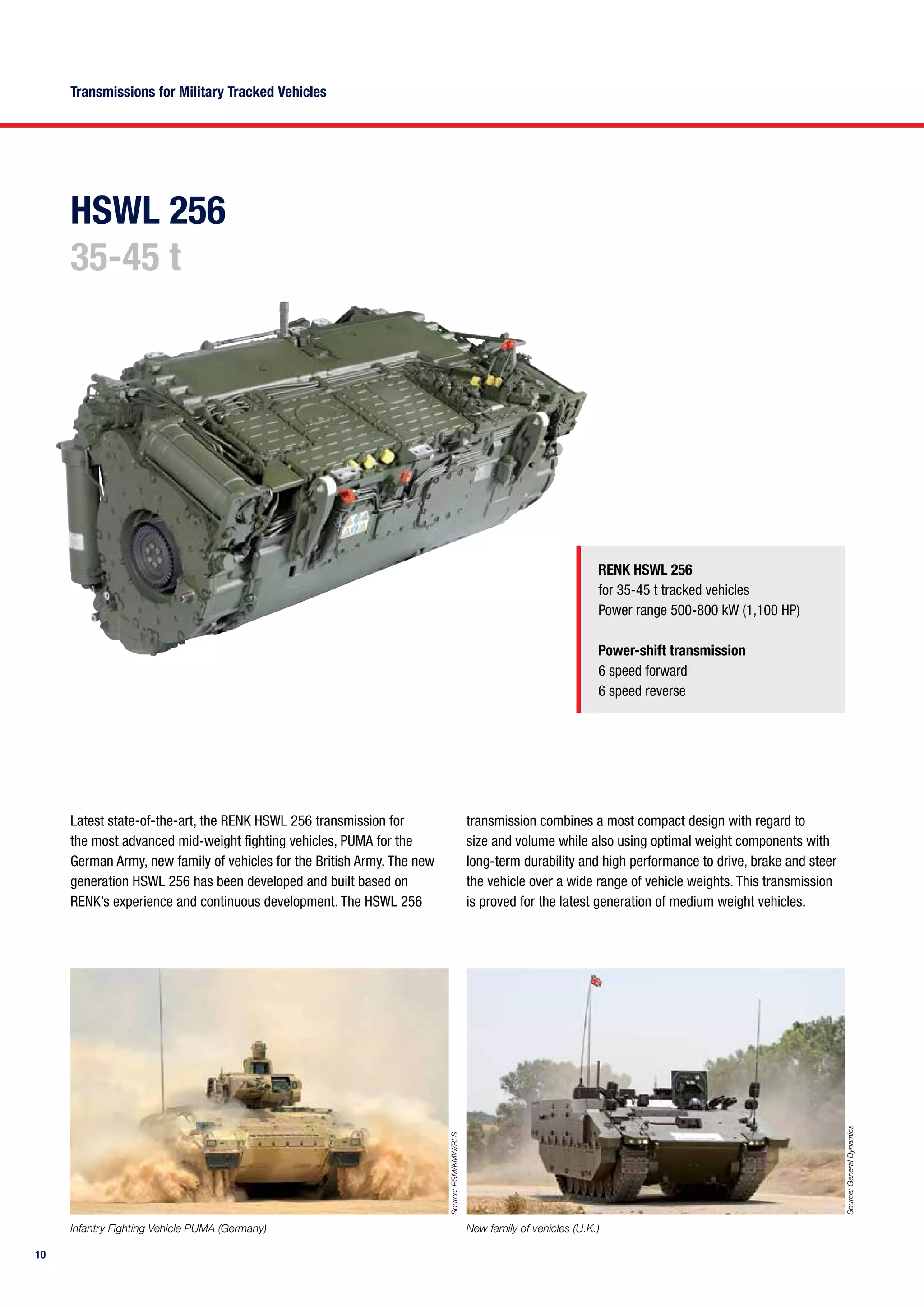 Renk Transmissions for Military Tracked Vehicles | PDF