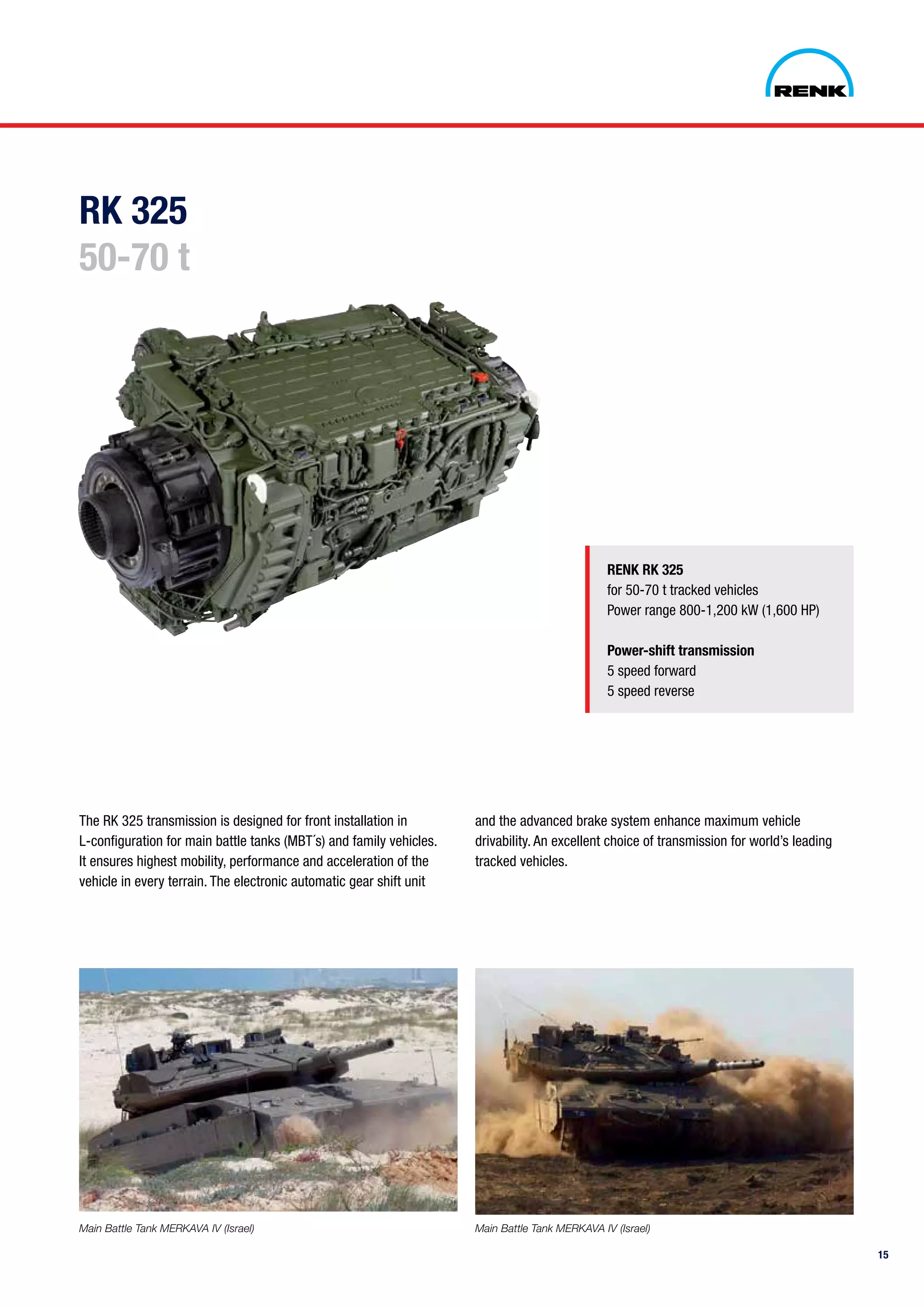 Renk Transmissions for Military Tracked Vehicles | PDF