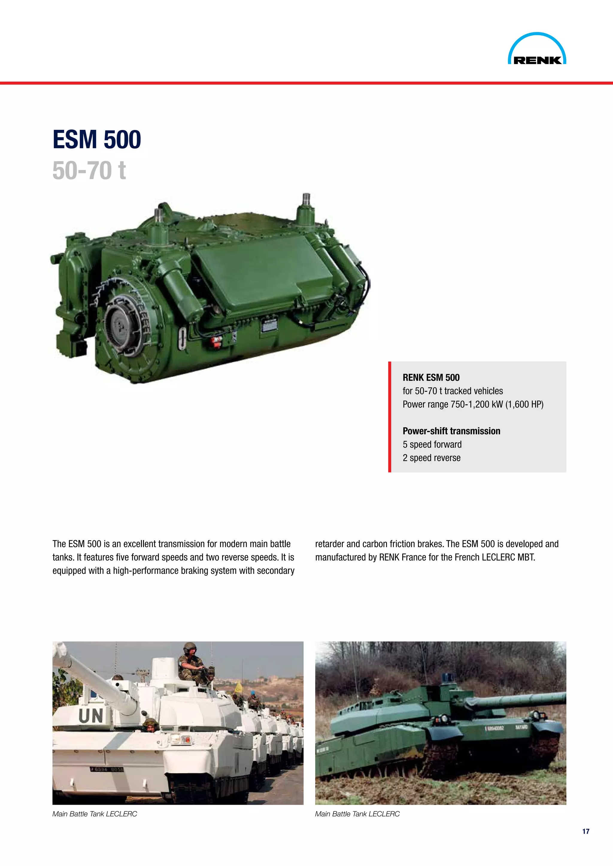 Renk Transmissions for Military Tracked Vehicles | PDF