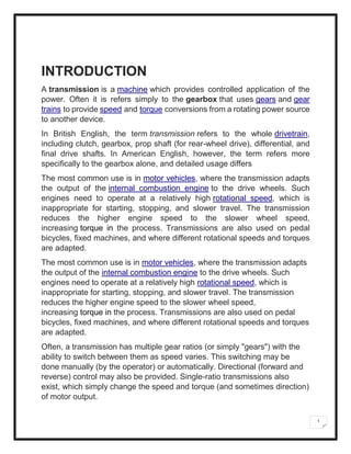 Transmission system | PDF | Auto Technology | Automotive
