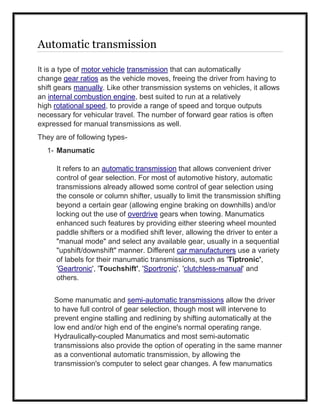 Transmission system | PDF | Auto Technology | Automotive