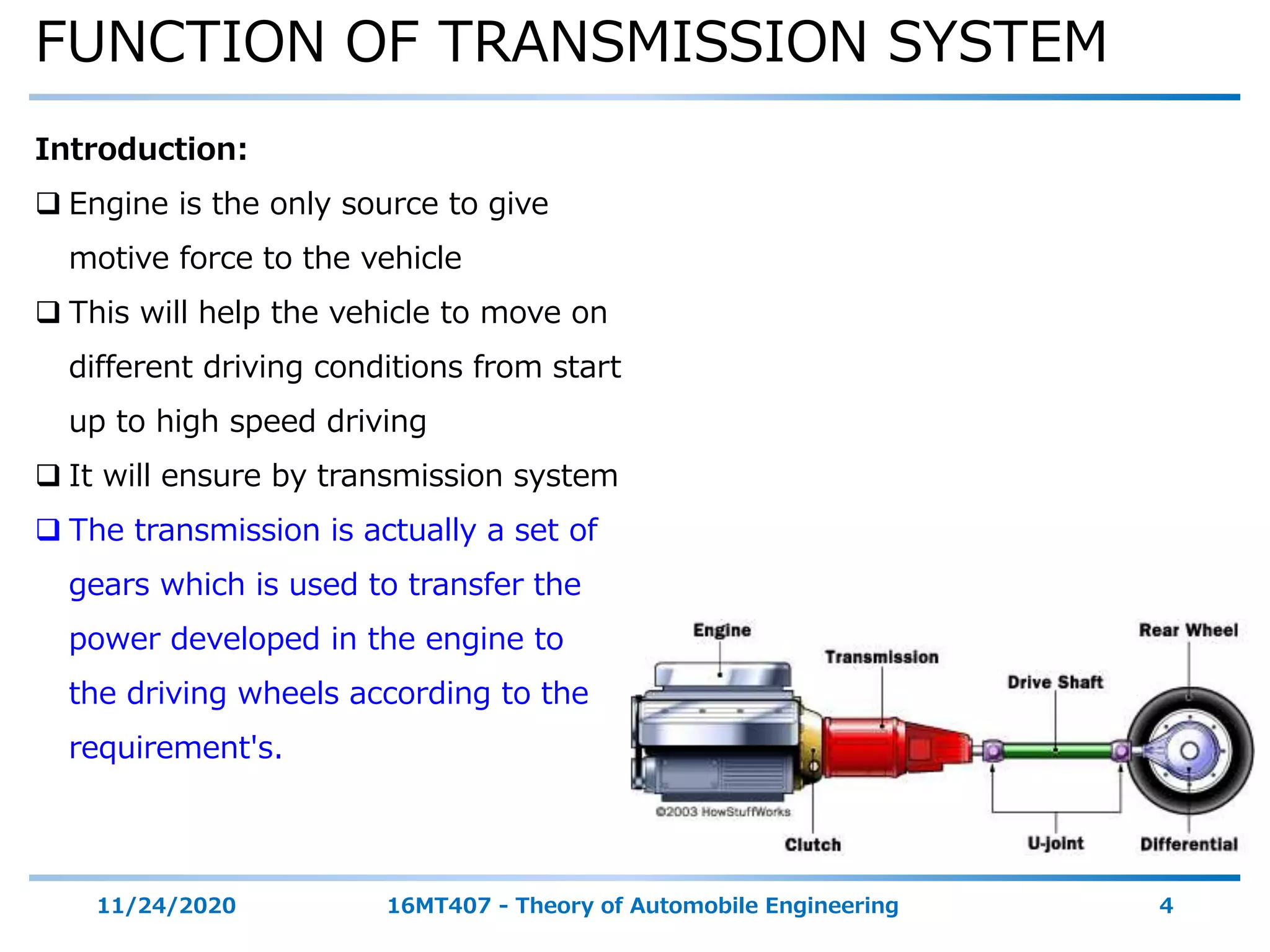 Automotive Transmission system | PPTX