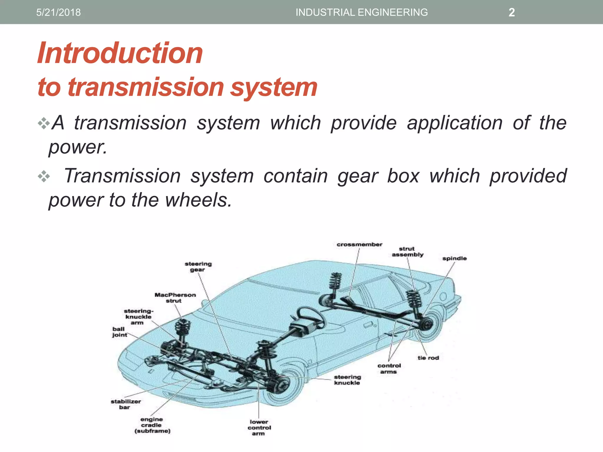 Transmission system of automobile | PPTX
