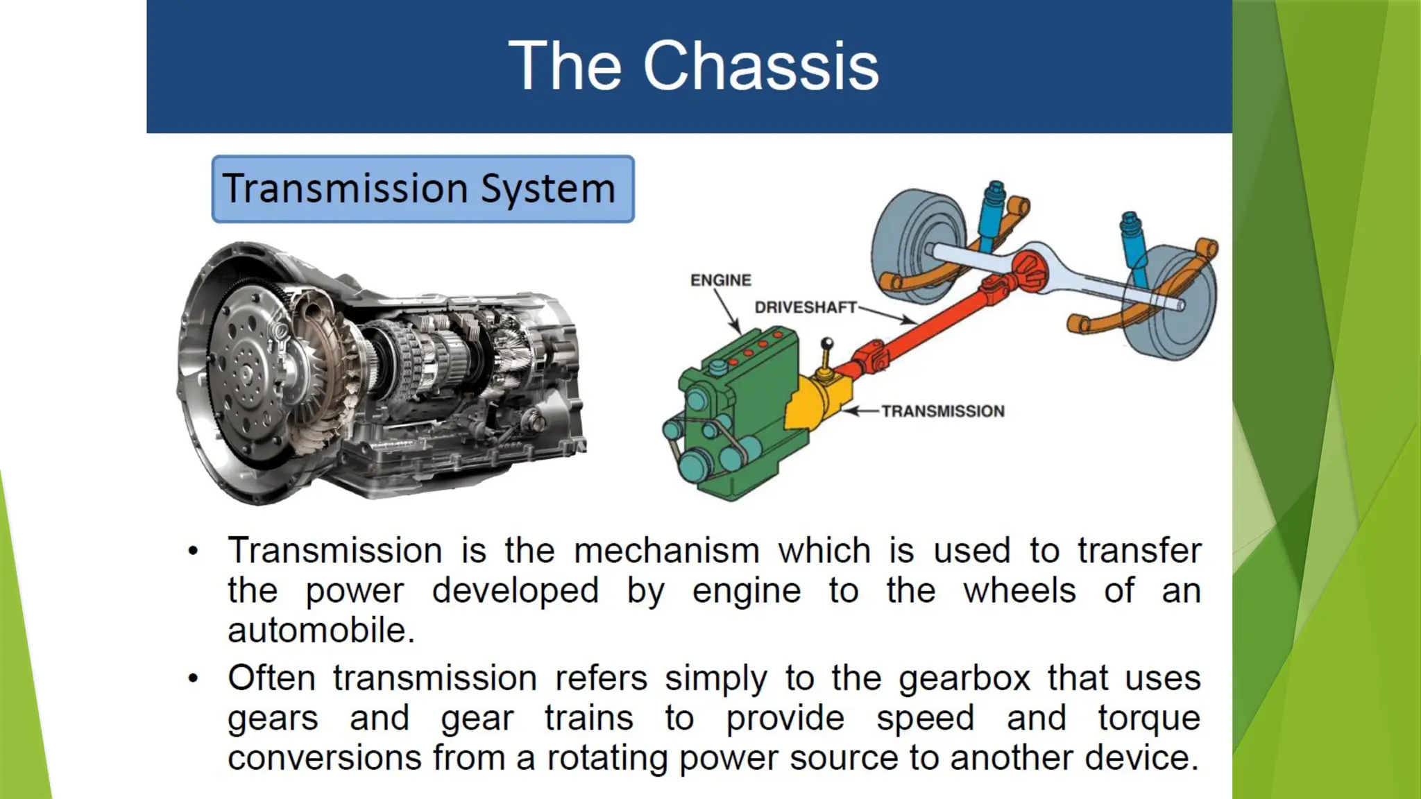 Transmission systems NSN in Automotive Vehicles | PPTX