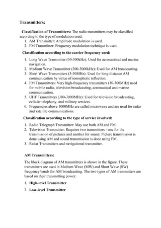 Radio Transmitters and Receivers Material | DOCX