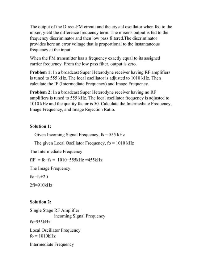 Radio Transmitters and Receivers Material | DOCX