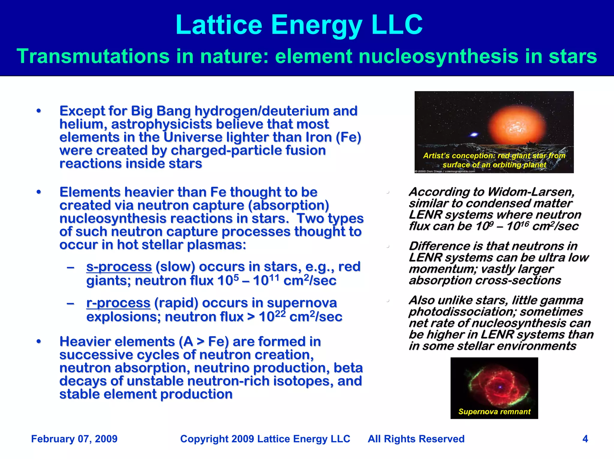 LENR Transmutations on Earth vs Nucleosynthesis in Stars | PDF ...