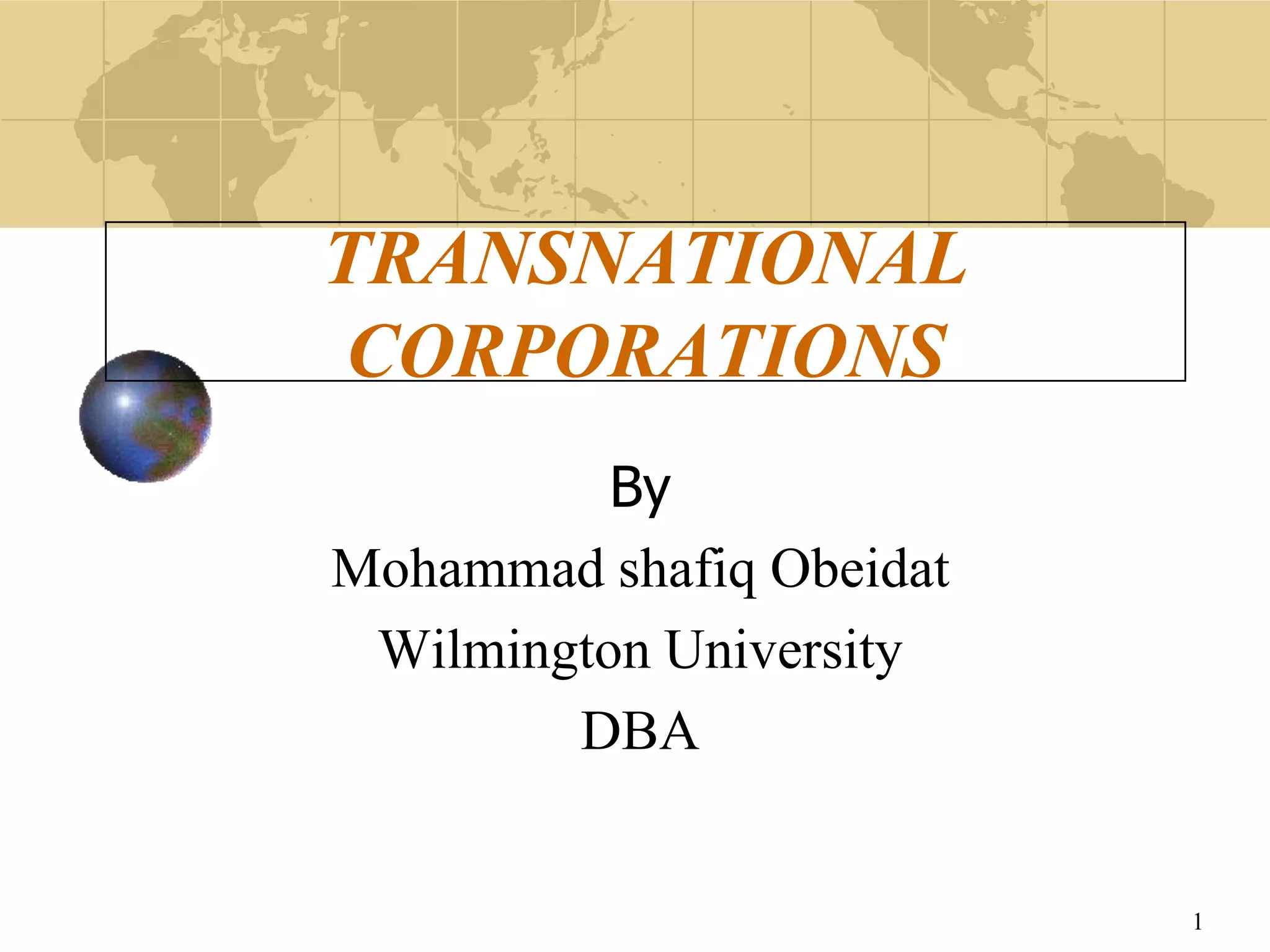 Transnational corporations | PPTX